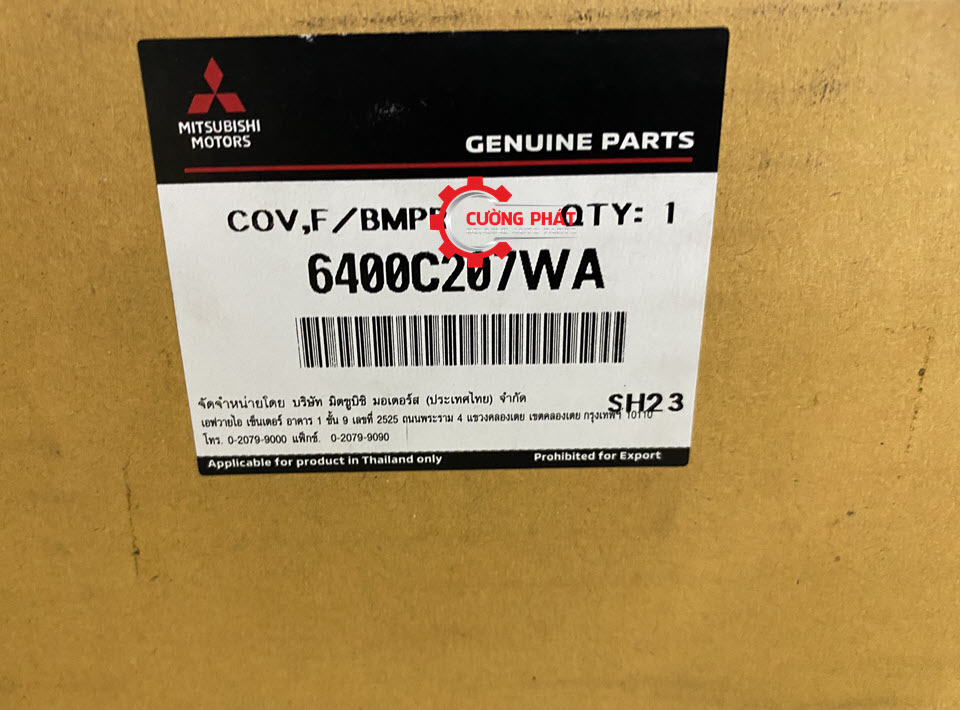 Ốp cản trước Mitsubishi Triton 2009-2014 6400C207 chính hãng